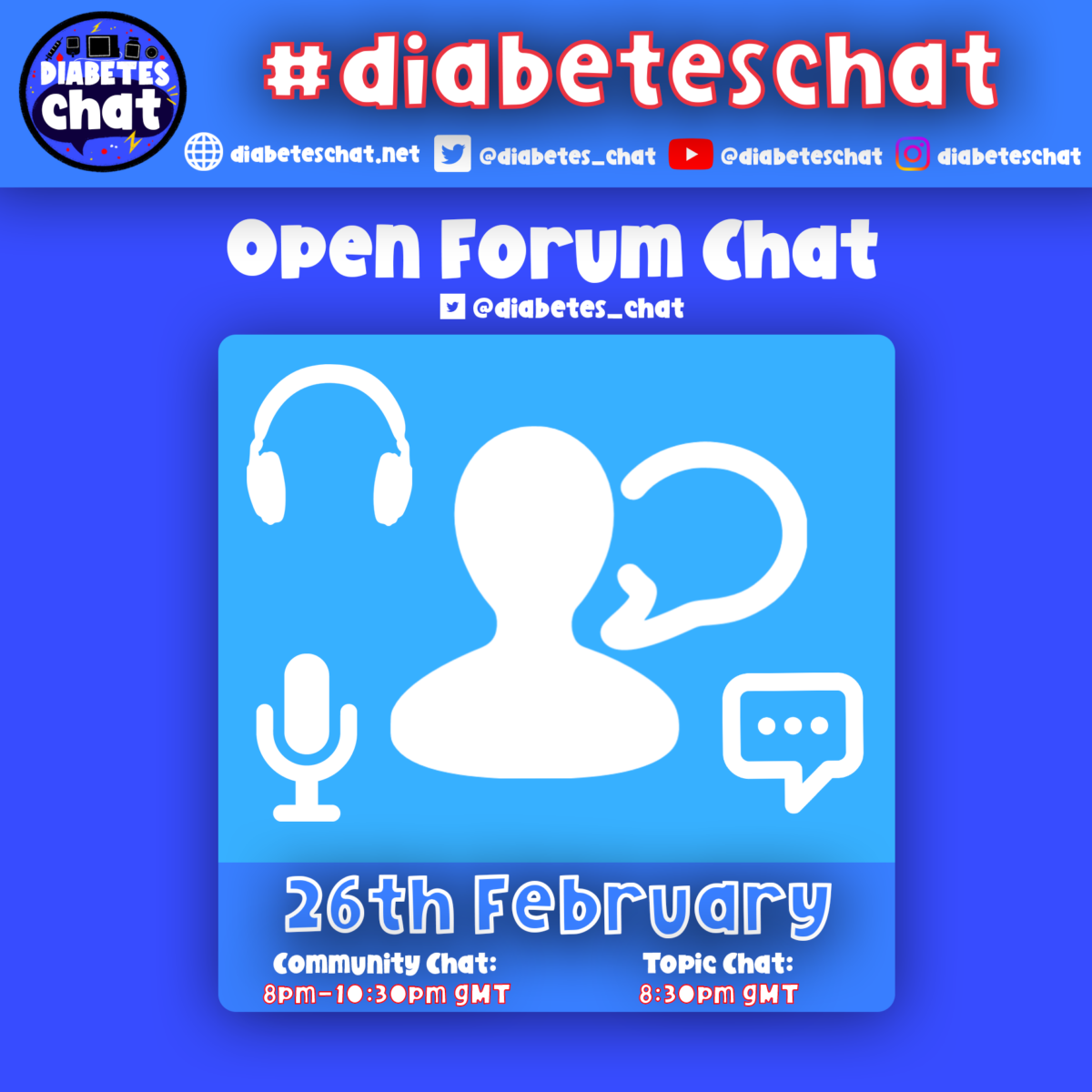 #diabeteschat – A place for anyone with Diabetes to chat!